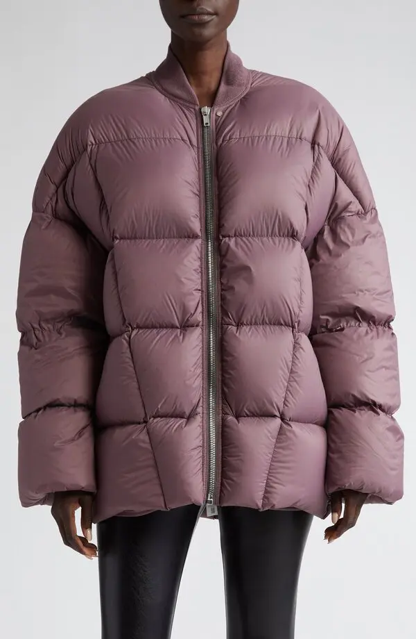 Rick Owens Oversize Down Puffer Flight Jacket - Amethyst | Editorialist