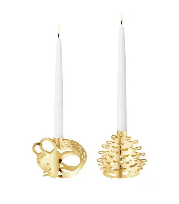Jensen Plated Taper Candle Holder Gold Editorialist