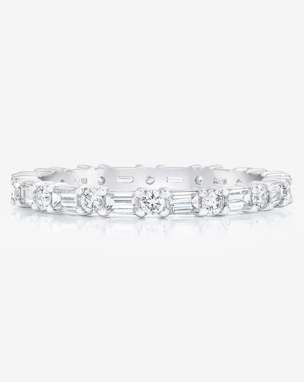 BRIDAL Baguette + Round Eternity Band