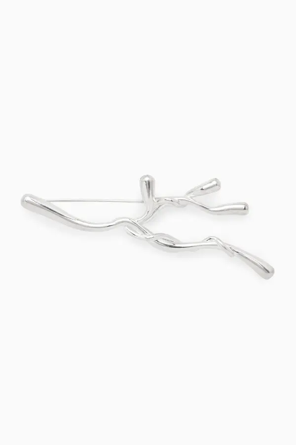 Cos Organic-shaped Brooch - Silver | Editorialist