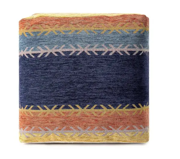 OX BAY TRADING CO. Ox Bay Milano Bohemian Turkish Stripe Ultra-sof T Pouf