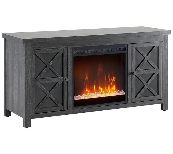 HUDSON&CANAL Hudson & Canal Colton 55 Tv Stand With Crystal Fireplace