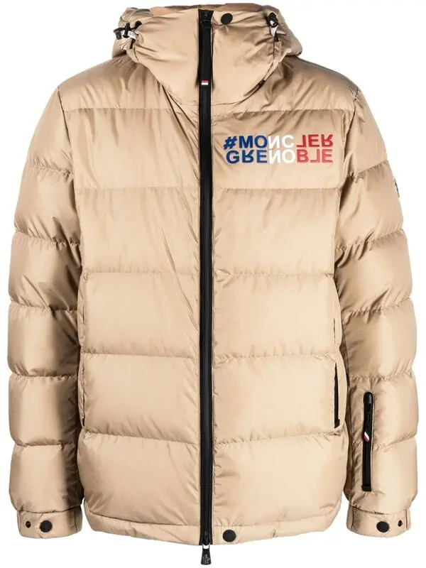Moncler Logo-print Padded Jacket - Brown
