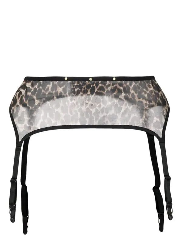 Marlies Dekkers Vixen Leopard-Print Mesh Garter Belt In Brown - 42% Off