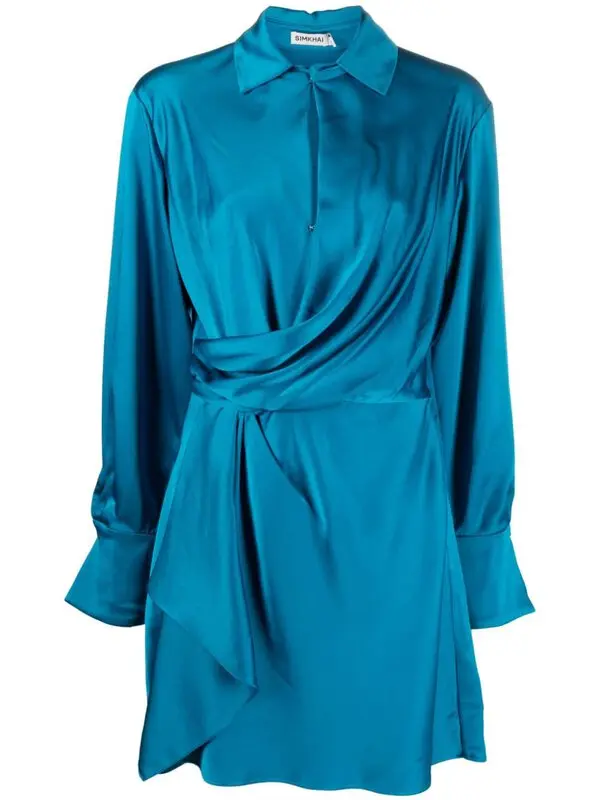 Simkhai Talid Draped Mini Dress - Blue