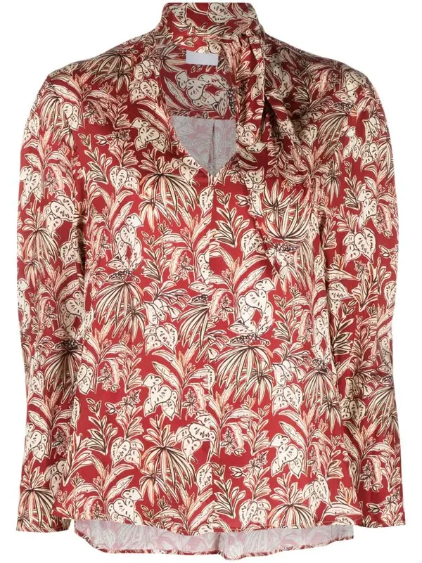 MERCI Floral Print Long-sleeved Blouse