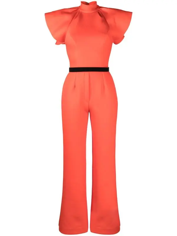 SAIID KOBEISY Ruffled-detail Belted Jumpsuit