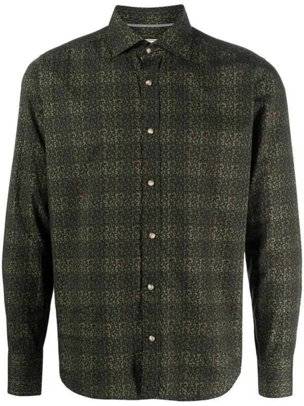 TINTORIA MATTEI 954 Geometric-print Cotton Shirt