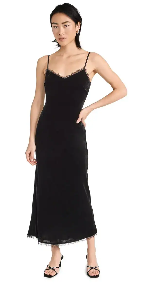 Loveshackfancy Venus Velvet Dress In Black - 80% Off | Editorialist