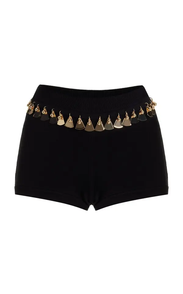 Rabanne Paillette-trimmed Jersey Shorts