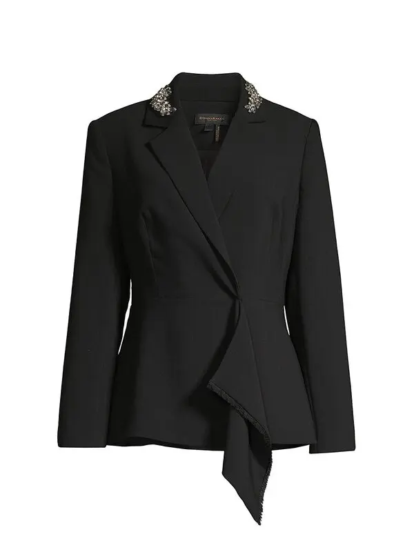 Donna Karan New York Heavy Metal Embellished Cascade Jacket - Black ...