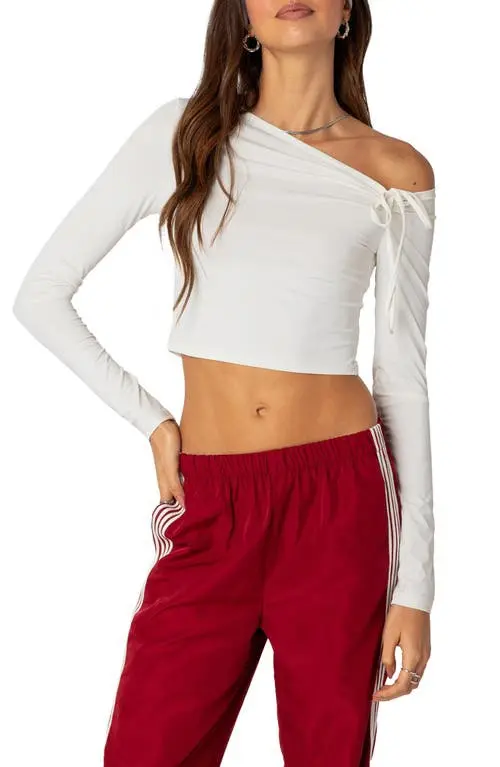 EDIKTED Winona One-shoulder Crop Top