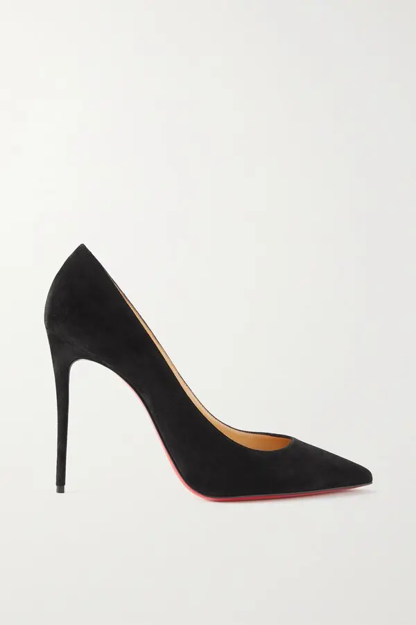 CHRISTIAN LOUBOUTIN Kate 100 Suede Pumps - Black
