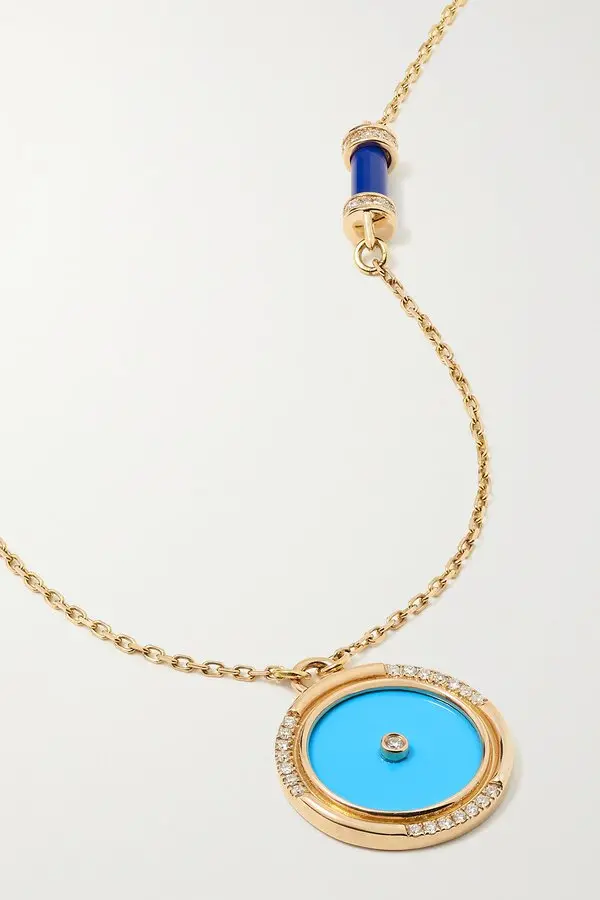 L’ATELIER NAWBAR L'atelier Nawbar Amulets Of Light 18-karat Multi-stone Necklace - Gold