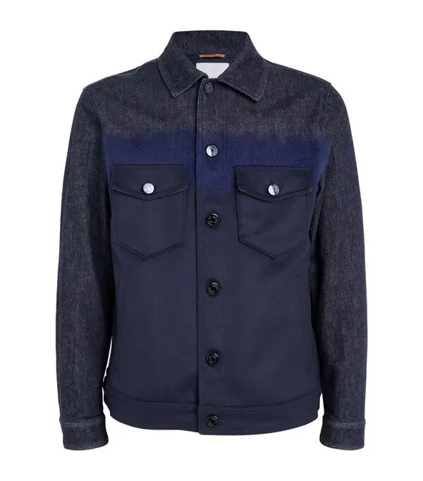 Jacob Cohen Ombré Denim Trucker Jacket In Navy - 56% Off | Editorialist