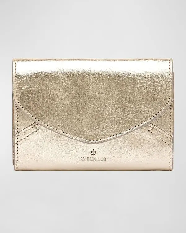 Il Bisonte Esperia Medium Metallic Leather Wallet - Platino