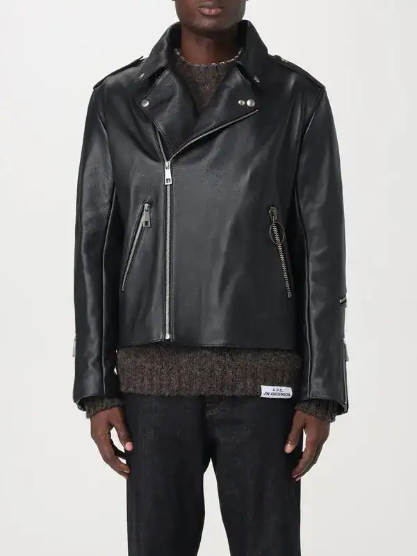 ジャケット・アウター a.p.c. leather zip jacket archive A.P.C. X Jw Anderson Leather Jacket In Black - 42% Off | Editorialist