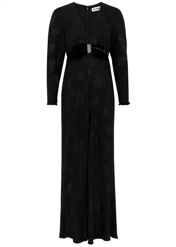 anastasia floral maxi dress Anastasia-Organza Flower Print Loose Maxi Dress