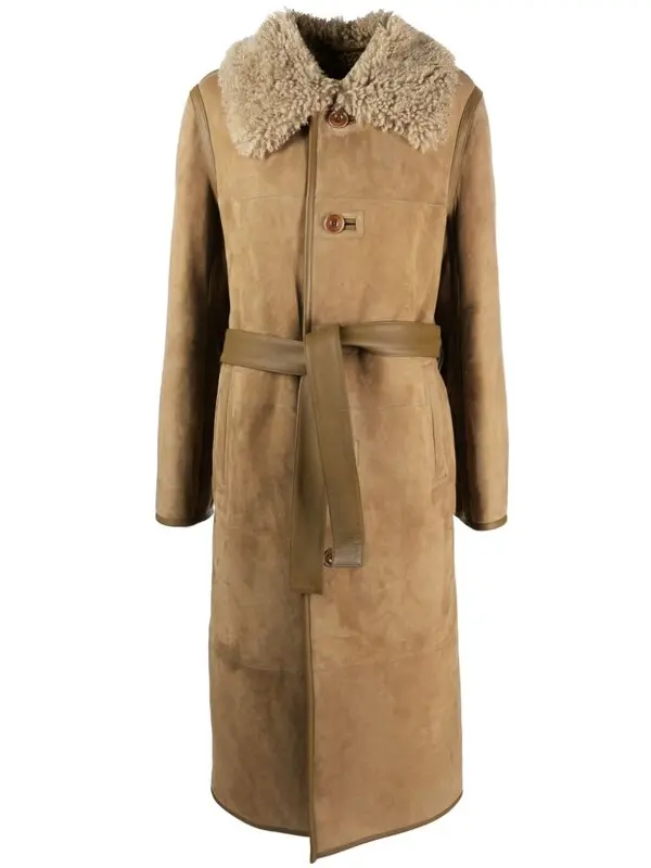 LEMAIRE Belted Shearling Coat