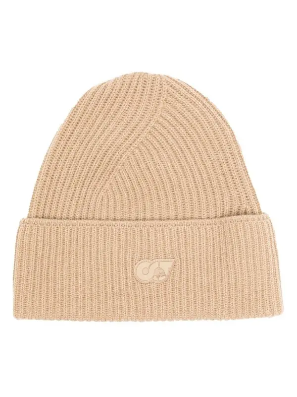 ALPHA TAURI Logo-patch Ribbed-knit Beanie