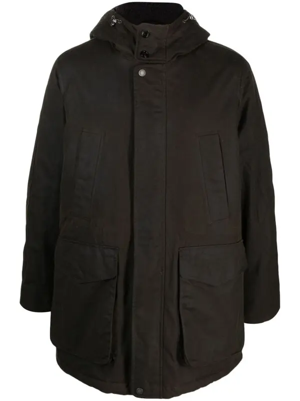 BARACUTA Hooded Press-stud Coat