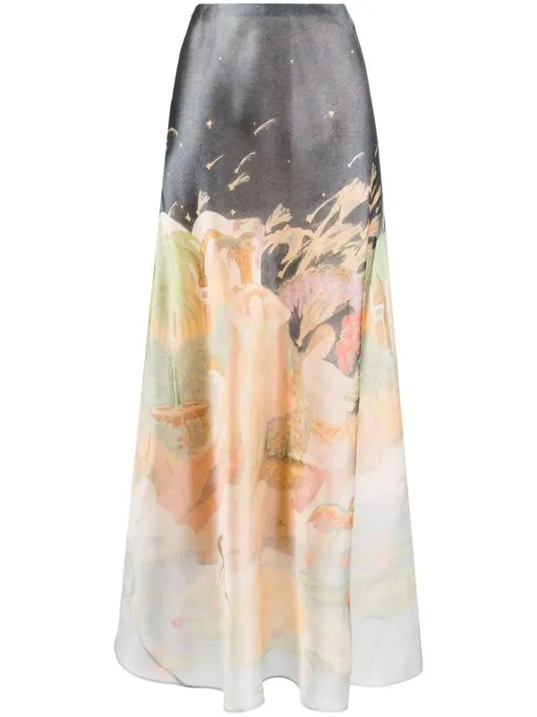 Zimmermann Lyrical Bias Flared Maxi Skirt