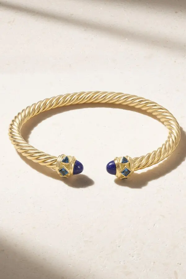 David Yurman Renaissance Lapis Lazuli And Topaz Bracelet - Gold