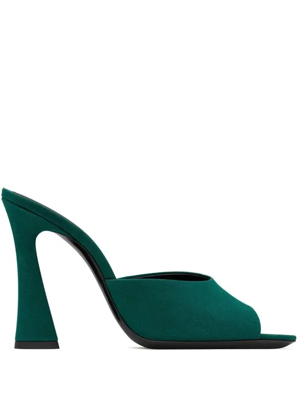 Saint Laurent 105mm Suite Silk Sandals - Green