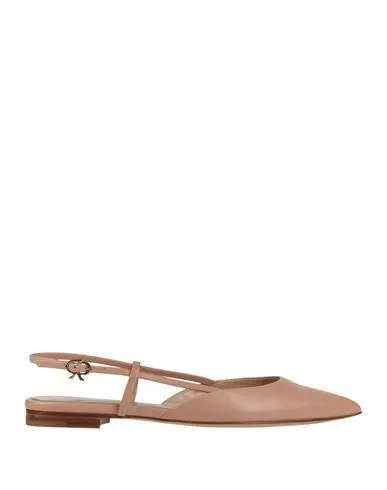 GIANVITO ROSSI Blush Calfskin Slingback Ballet Flats - Beige