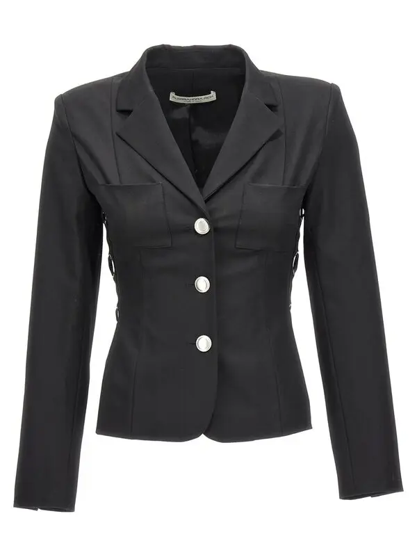 Alessandra Rich Single-breasted Blazer With Lace-up Detailing