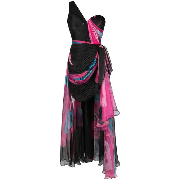 IRIS SERBAN One-shoulder High-low Gown