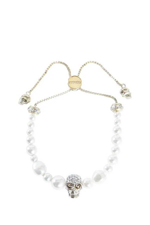 Alexander McQueen Skull Friendship Bracelet - Silver