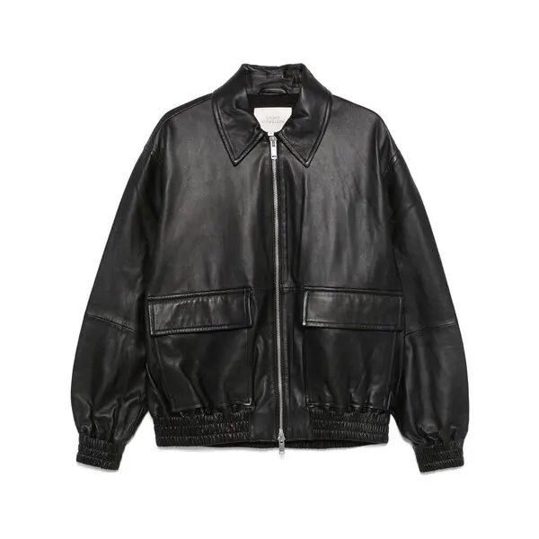 Studio Nicholson Leather Outerwear - Black
