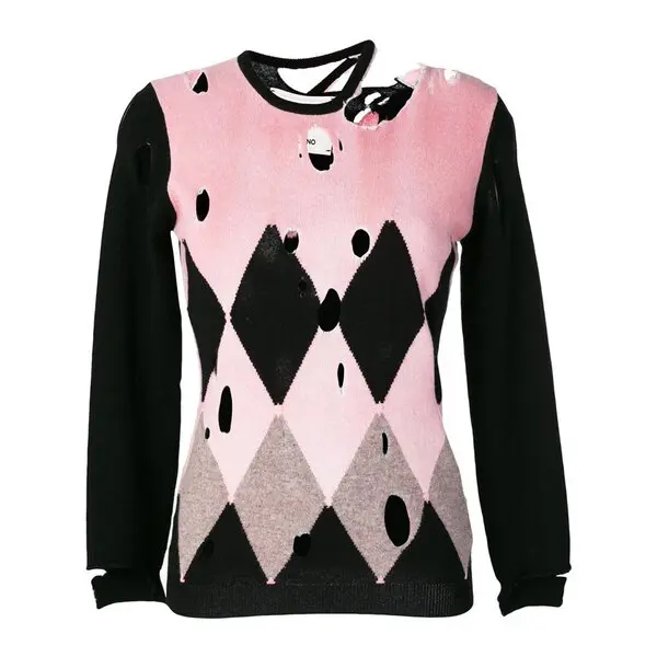 GIACOBINO Diamond Distressed Cashmere Sweater