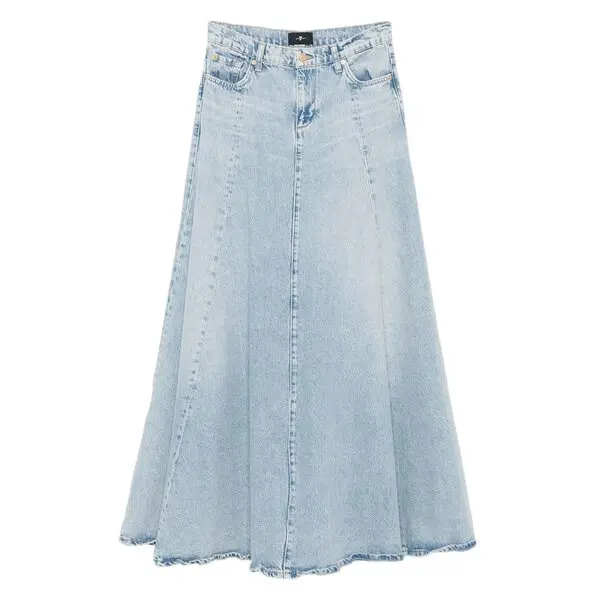 7 For All Mankind A-line Denim Skirt - Blue