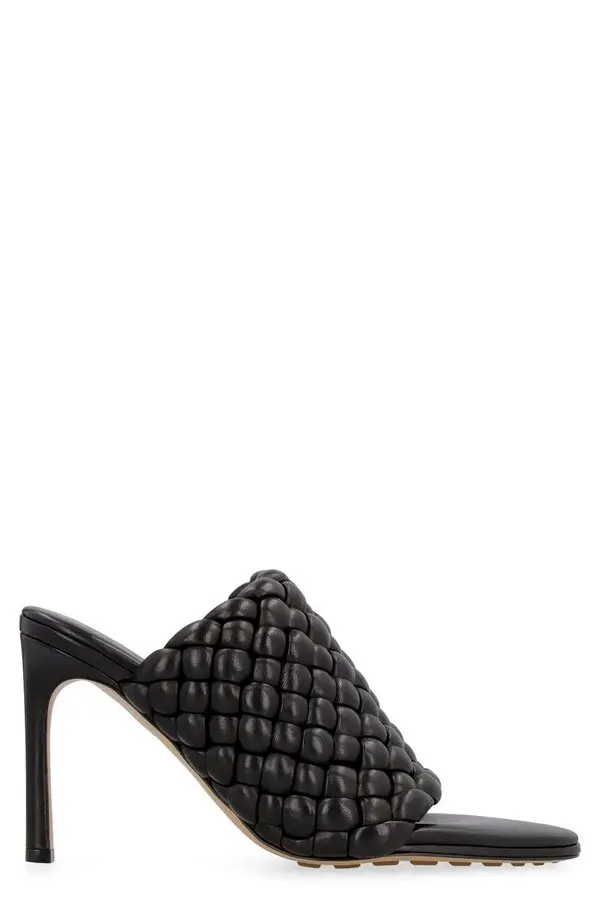Bottega Veneta Curve Leather Mules - Black
