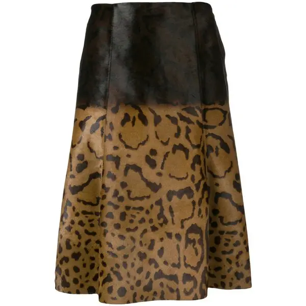 FERRAGAMO Leather Midi Skirt