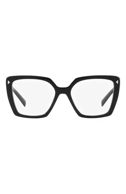 Prada 53mm Square Eyeglasses - Black