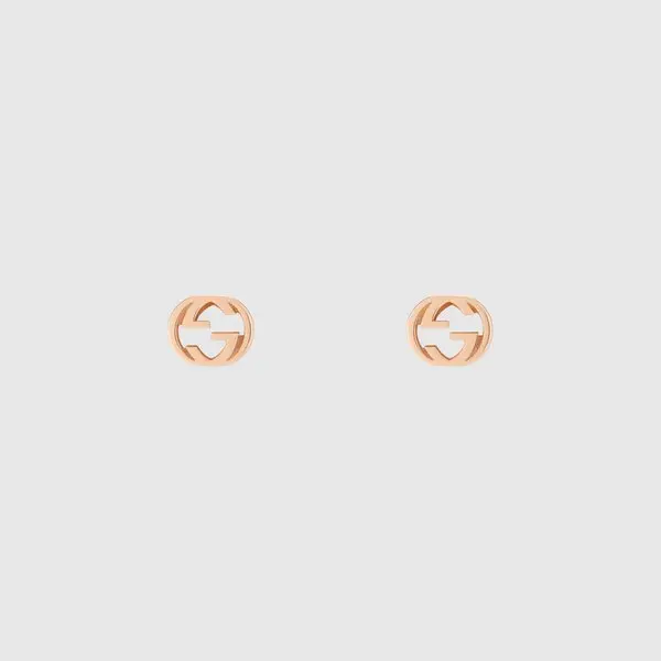 Gucci Interlocking G Stud Earrings - Rose Gold
