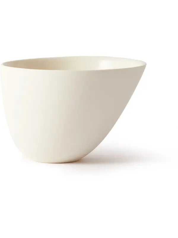 Autotelic Objects Slanted Glazed Porcelain Cup - White | Editorialist