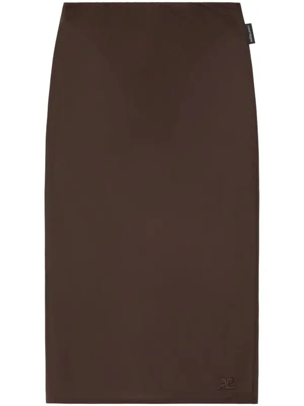 COURREGES Semi-sheer Midi Skirt - Brown