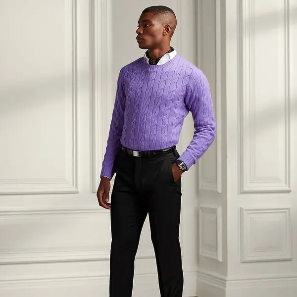 Ralph Lauren Gregory Hand-tailored Wool Serge Trousers - Black