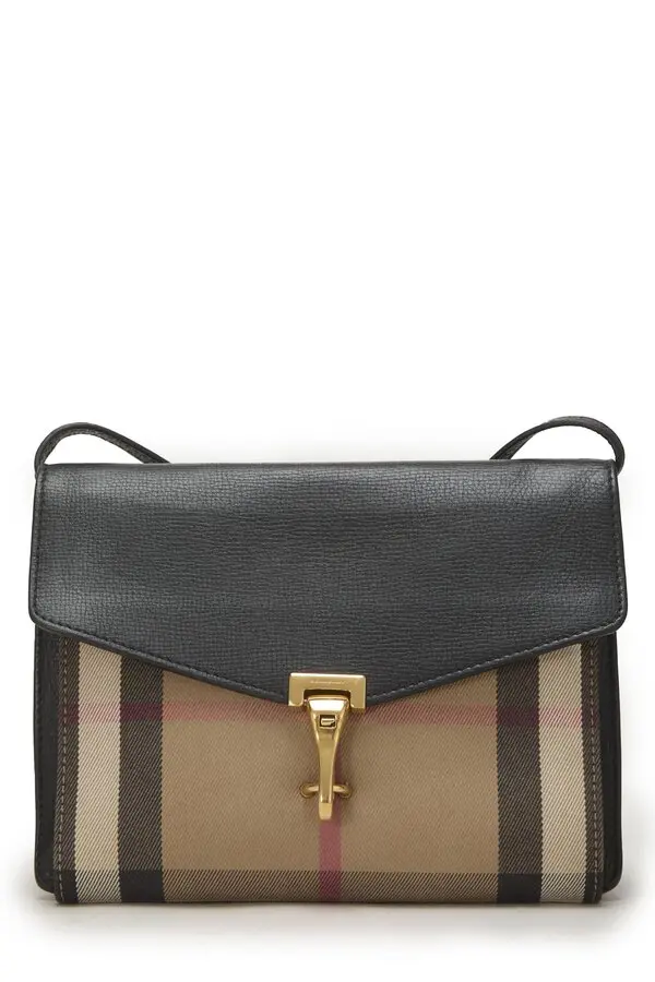 Burberry House Check Canvas Macken Crossbody - Black