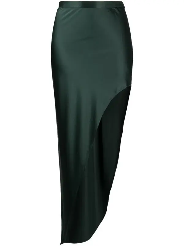 Fleur Du Mal High-slit Midi Skirt - Green