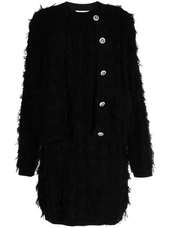B+AB Cotton Button-up Cardigan - Black