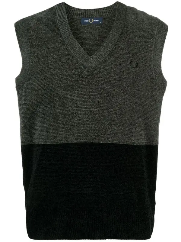 Fred Perry Logo-embroidered Two-tone Vest