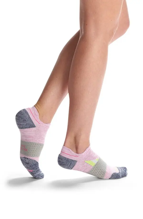 BOMBAS Randomfeed Running Ankle Socks - Mauve/ Ink | Editorialist