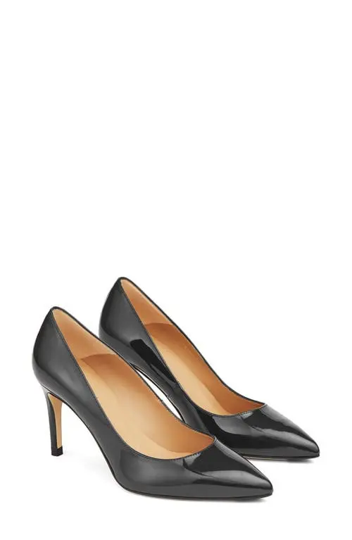 LK BENNETT Floret Pointed Toe Pumps - Black Smooth