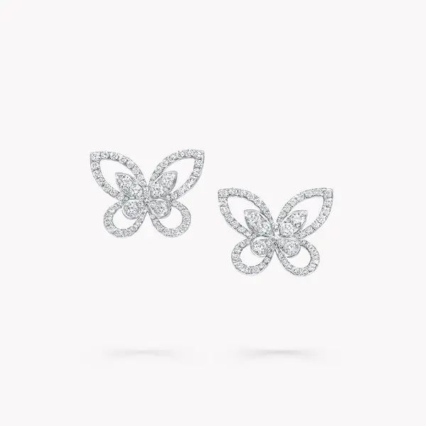 Graff Butterfly Silhouette Diamond Stud Earrings