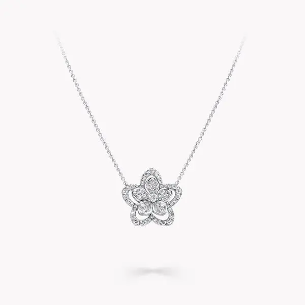 Graff Wild Flower Diamond Pendant Necklace - White Gold